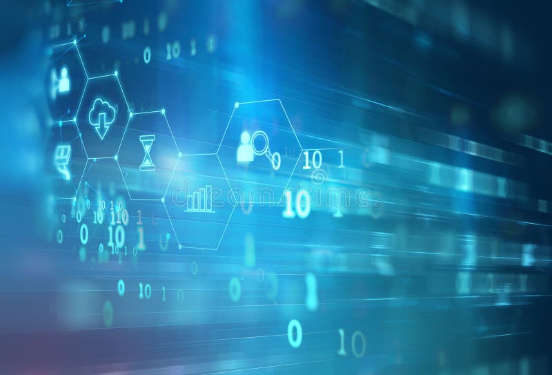 Fintech Icon on Abstract Financial Technology Background . Stock ...