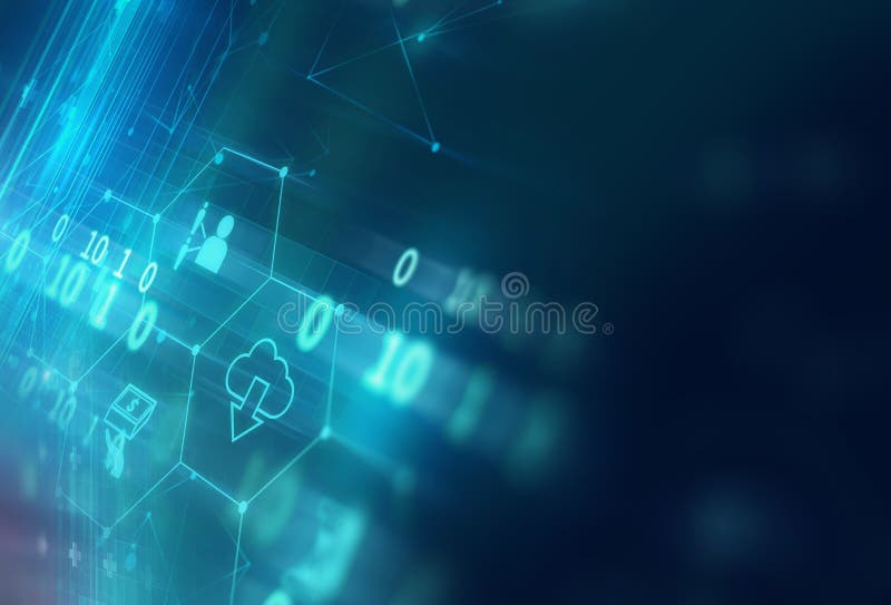 Fintech Icon on Abstract Financial Technology Background . Stock ...