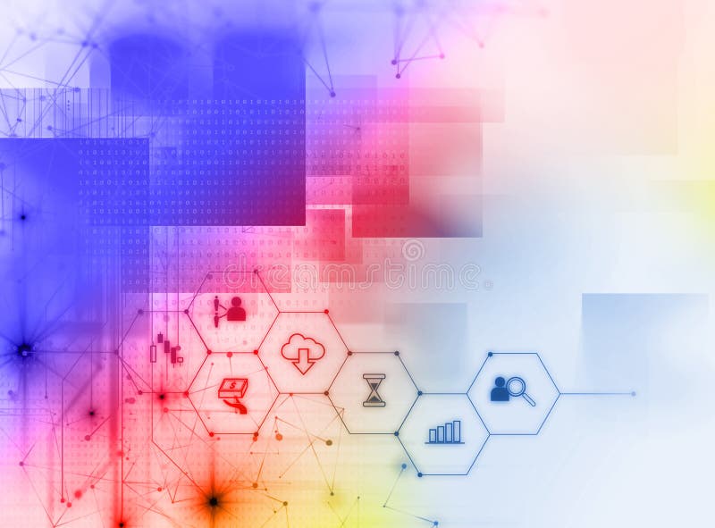 Fintech Icon on Abstract Financial Technology Background . Stock ...