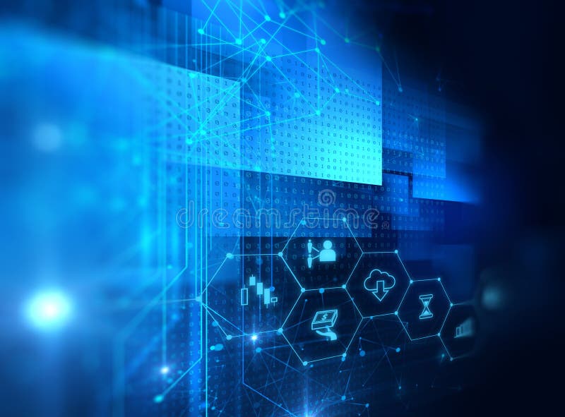 Fintech Icon on Abstract Financial Technology Background . Stock ...