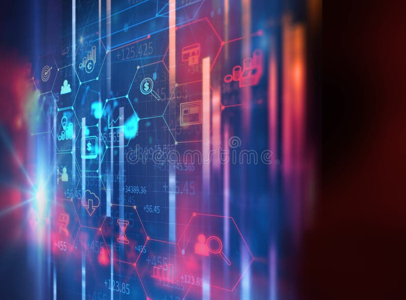 Fintech Icon on Abstract Financial Technology Background . Stock ...