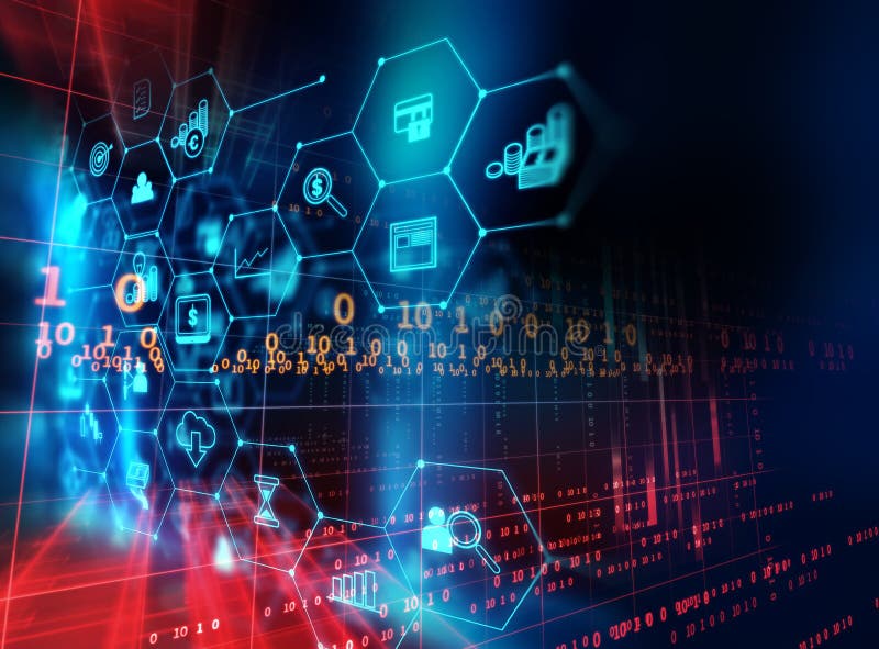 Fintech Icon on Abstract Financial Technology Background . Stock ...