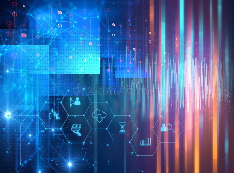 Fintech Icon on Abstract Financial Technology Background . Stock ...