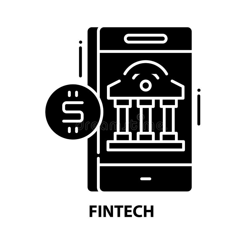 Fintech Icon, Black Vector Sign with Editable Strokes, Concept ...