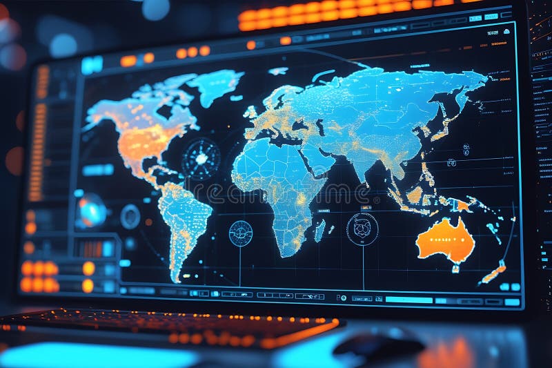 Fintech or Information Technology Tablet Overlay on a Desk, Stock ...