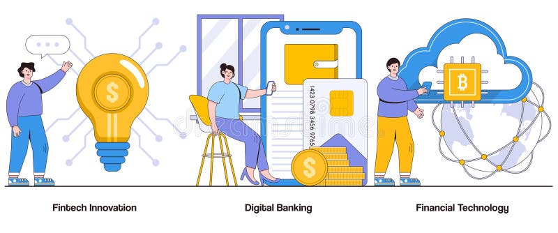 Fintech Innovation, Digital Banking, Financial Technology Concept with ...