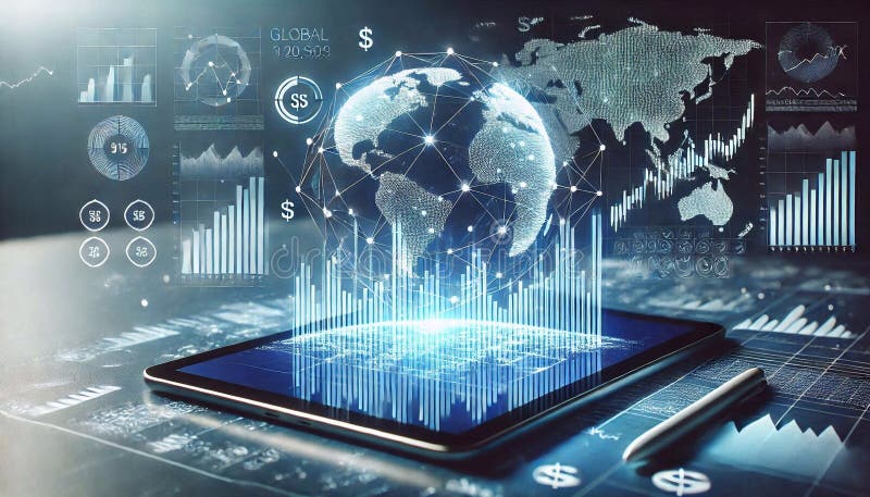 Fintech Innovation with Global Financial Trends Visualized on a Smart ...