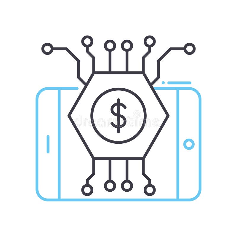 Fintech Line Icon, Outline Symbol, Vector Illustration, Concept Sign ...
