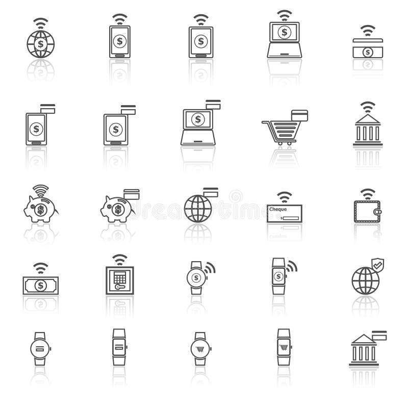 Reflect Finance Icon Set stock vector. Illustration of paint - 17295992