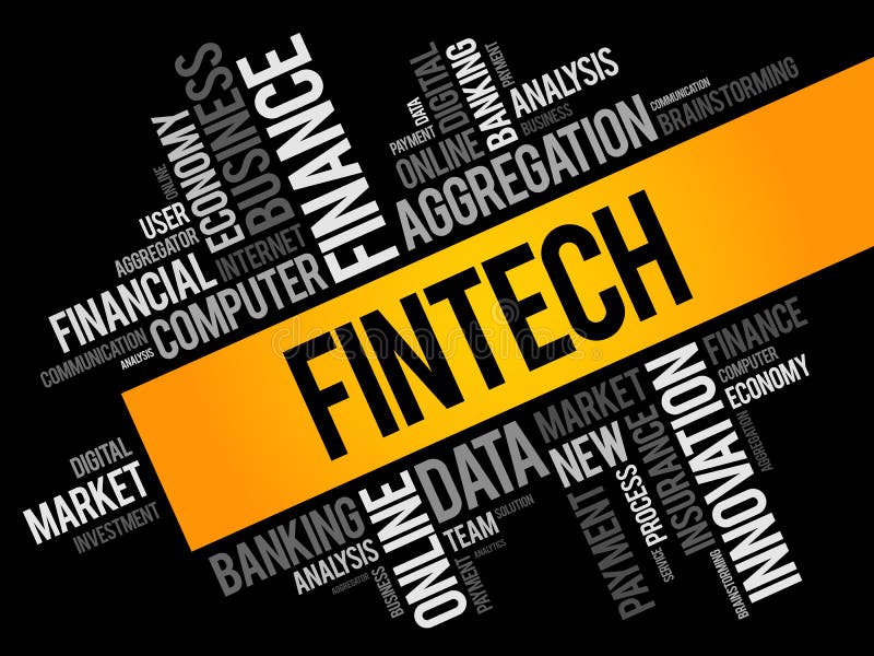 Fintech Word Cloud Collage, Business Concept Background Stock ...