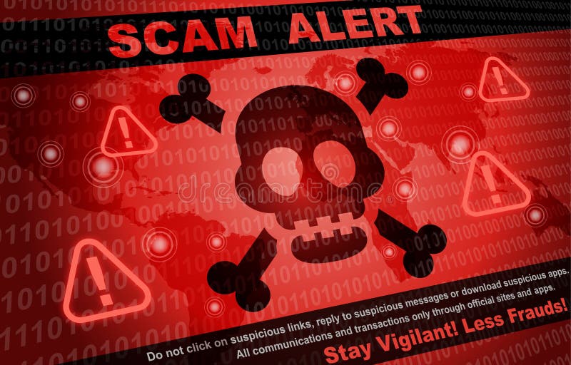 Scam Alert Background. Hacker and Cyber Criminals Phishing Stealing ...