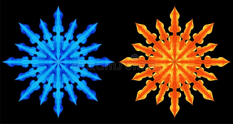 Fiocchi di neve opposti. illustrazione di stock. Illustrazione di acqua ...