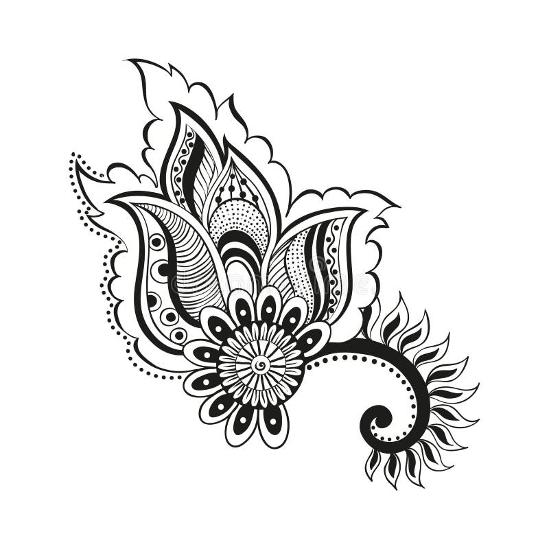 Fiore di boho di Zentangle illustrazione vettoriale. Illustrazione di ...