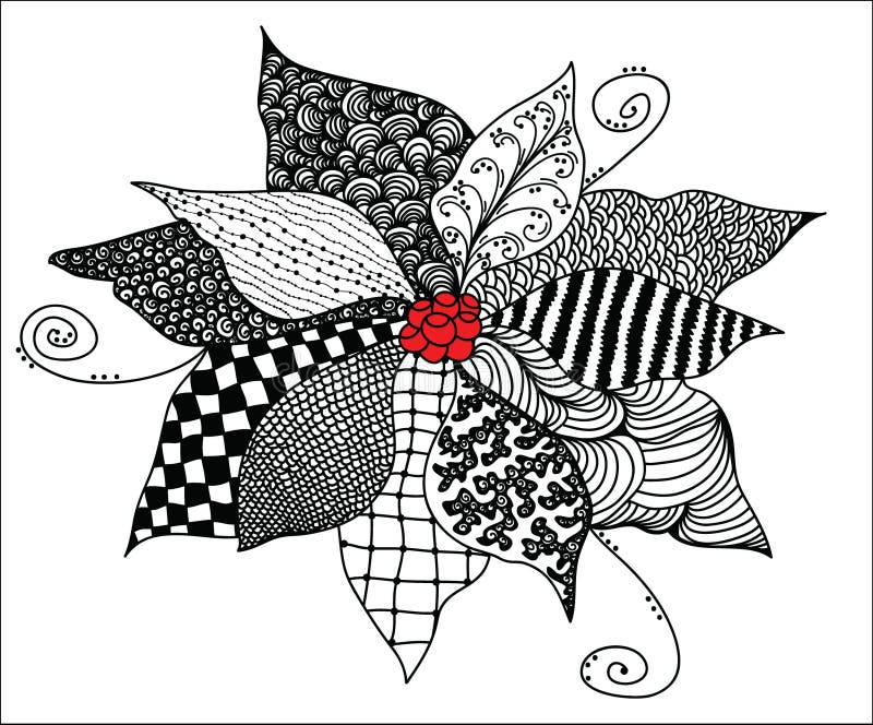 Fiore di Zentangle illustrazione vettoriale. Illustrazione di dissipato ...