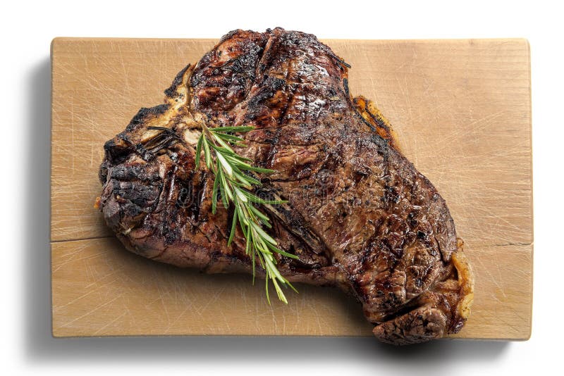 Fiorentina T-bone Steak Cut on Rectangular Wooden Chopping Board Stock ...