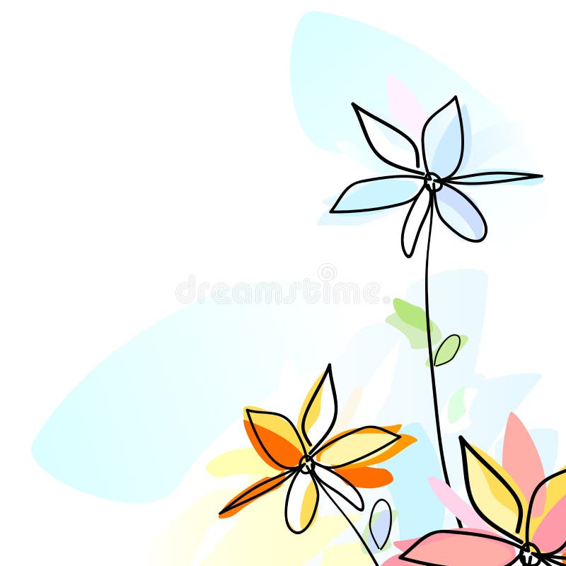 Biglietto Con Fiori Stilizzati Illustrazione Vettoriale - Illustrazione ...