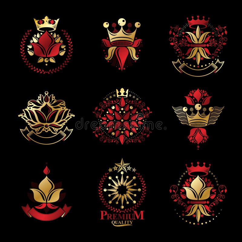 Fiori, Simboli, Floreale Reali E Corone, Emblemi Messi Heraldi ...