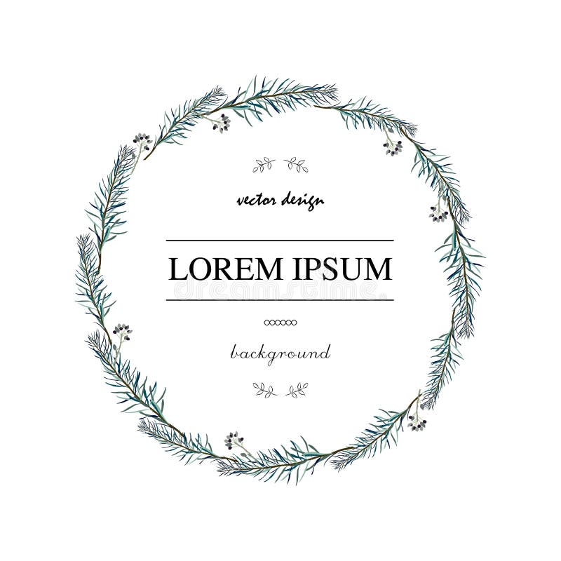 Fir branches circle stock illustration. Illustration of nature - 70827108