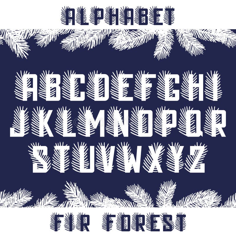 Forest Alphabet Letter Arranged from Tree Trunk and Branches Vector ...