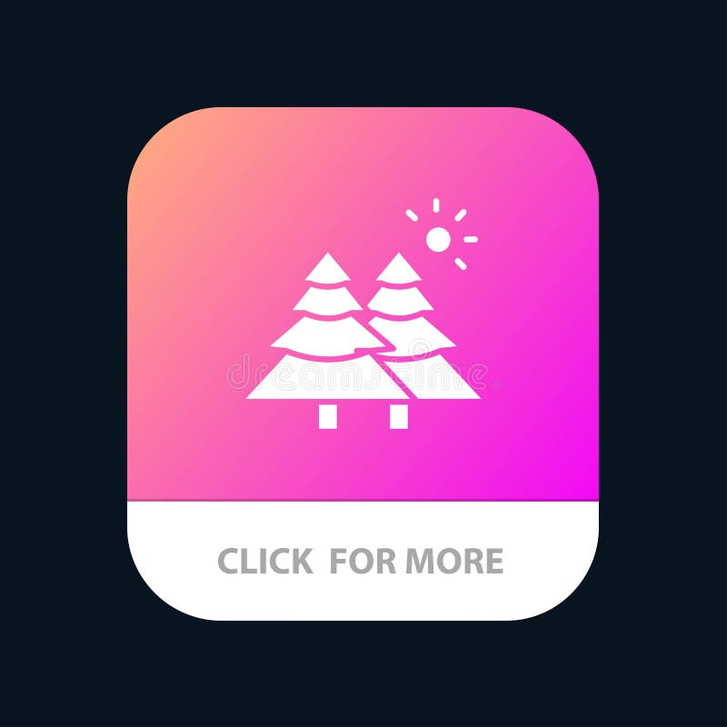 Fir, Forest, Nature, Trees Mobile App Icon Design Stock Vector ...