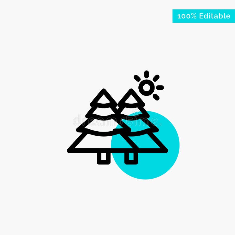 Fir, Forest, Nature, Trees Turquoise Highlight Circle Point Vector Icon ...