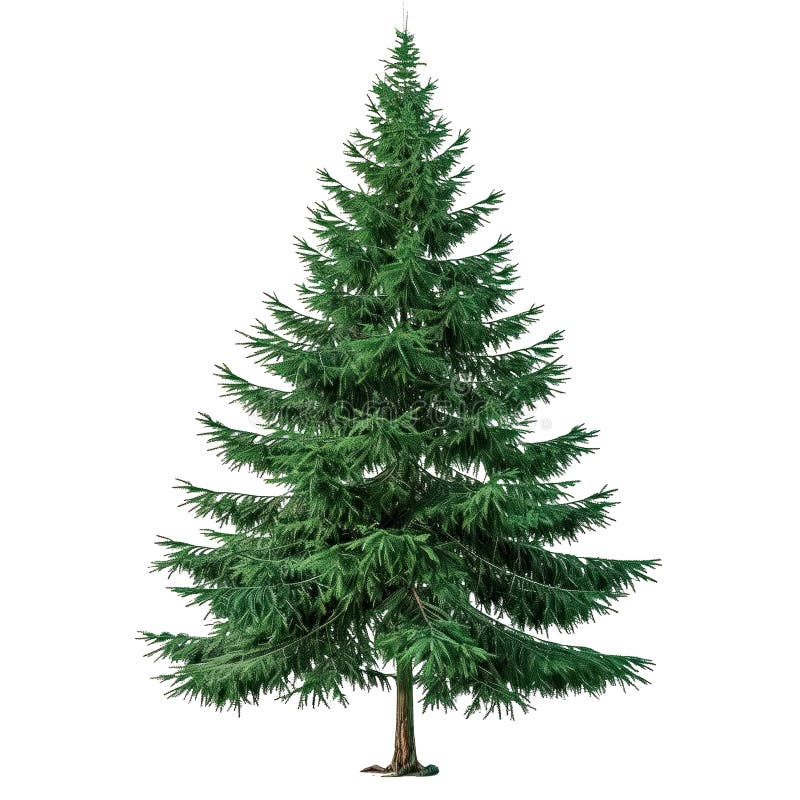 Fir Isolated on a White or Transparent Background. Fir Tree with Green ...