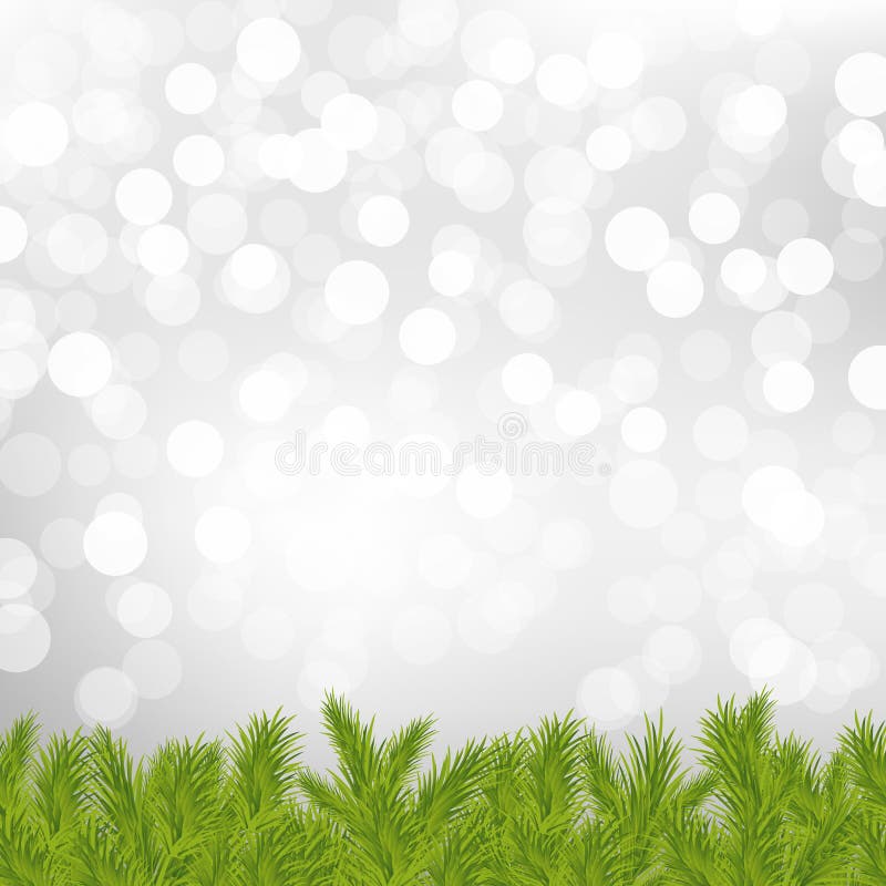 Fir Tree Border with Silver Bokeh Stock Vector - Illustration of border ...