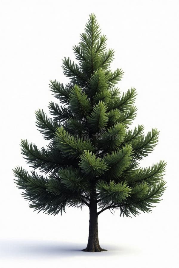 Fir Tree Branch Isolated on White with a Shadow, Cold, Solitude Stock ...