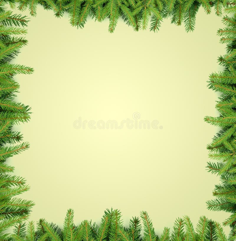 Fir tree branches frame stock image. Image of border - 27697485