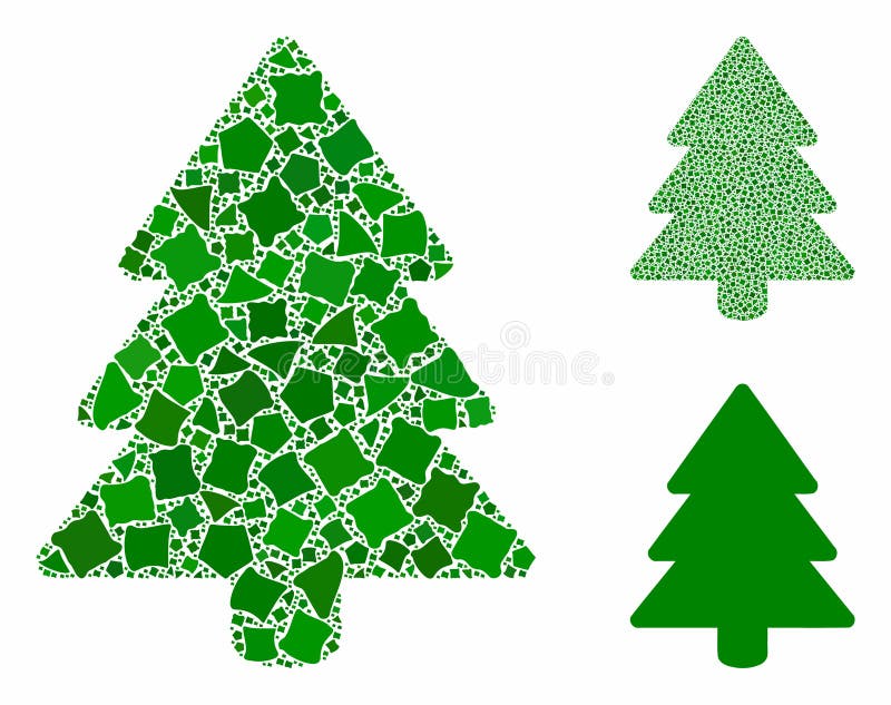Fir-tree Composition Icon of Humpy Elements Stock Illustration ...