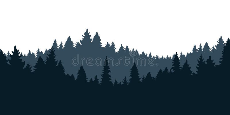 Fir Tree Forest Border Silhouette Isolated Vector Stock Vector ...