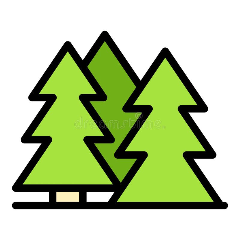 Fir Tree Forest Icon Vector Flat Stock Vector - Illustration of wooden ...