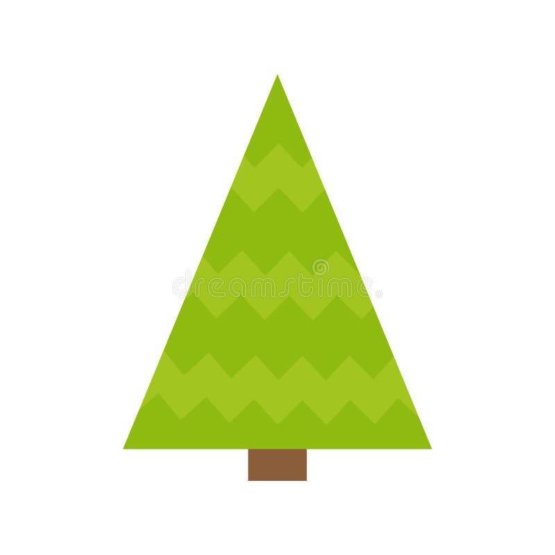 Fir-tree Icon. Green Triangle Simple Shape Form. Christmas Tree. White ...