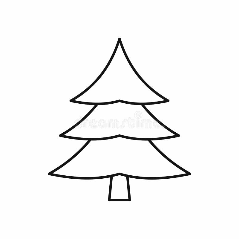 Evergreen Tree Outline Drawing