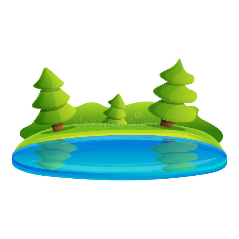 Fir Tree Lake Icon, Cartoon Style Stock Vector - Illustration of nature ...