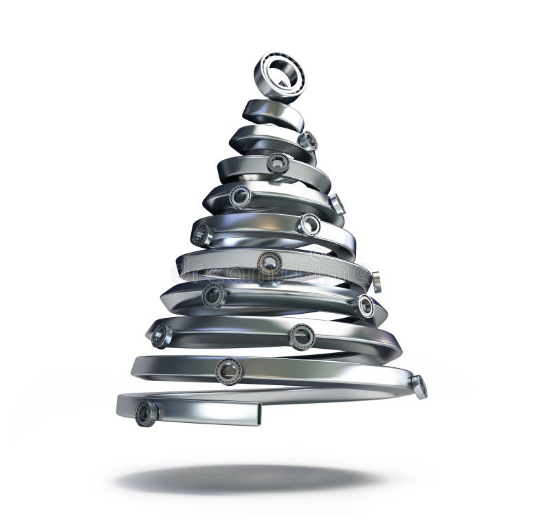 Tecnology Christmas Tree Icon with Metal Texture Stock Vector ...