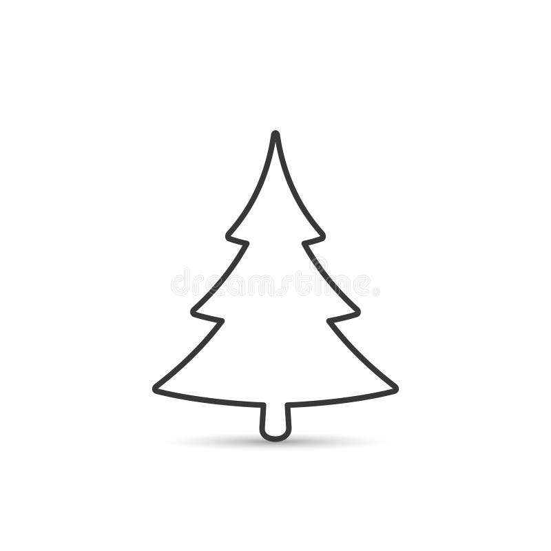 Fir Tree Outline Icon. Spruce Vector Silhouette for Decaration Stock ...