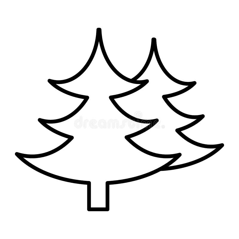 Conifer outline icon stock vector. Illustration of group - 103293012