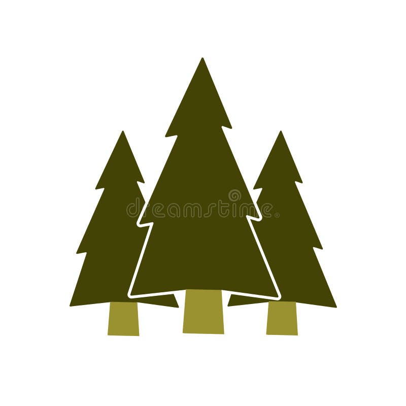 Fir Trees forest icon stock vector. Illustration of climate - 136736752