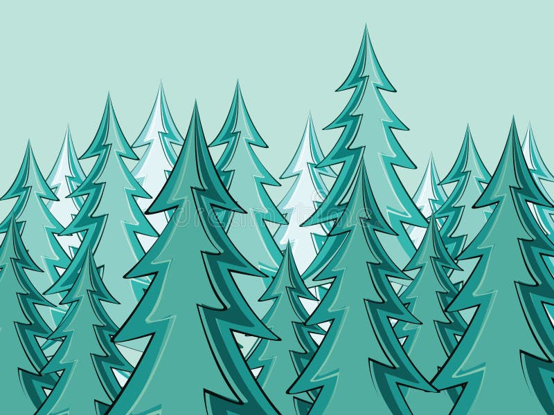 Fir Trees Forest Silhouettes Stock Vector - Illustration of shape ...