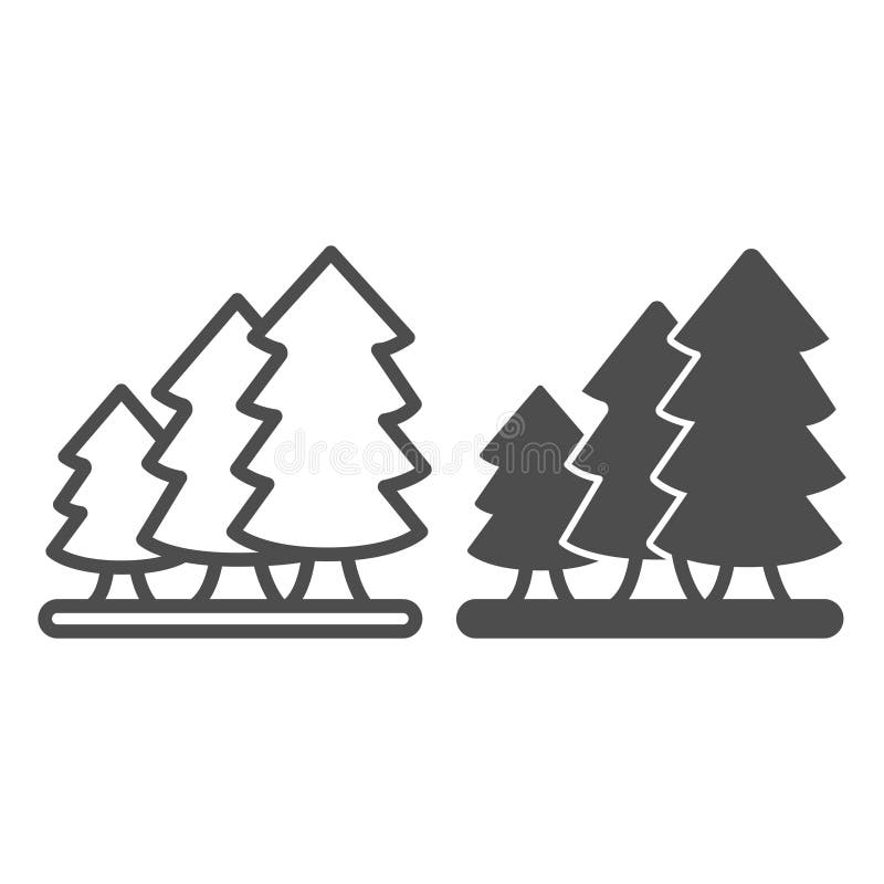 Fir Trees Growth Line and Solid Icon, Forest Industry Concept. Vector ...