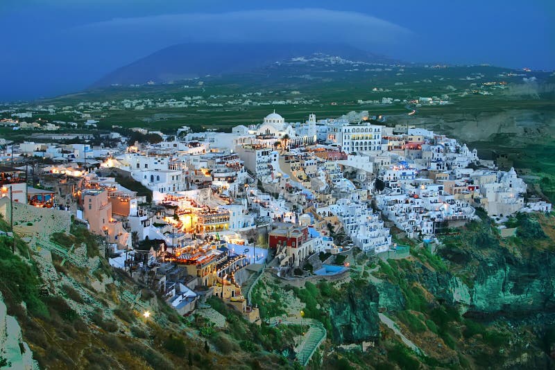 Fira stock image. Image of church, landscape, blue, sunset - 19667499