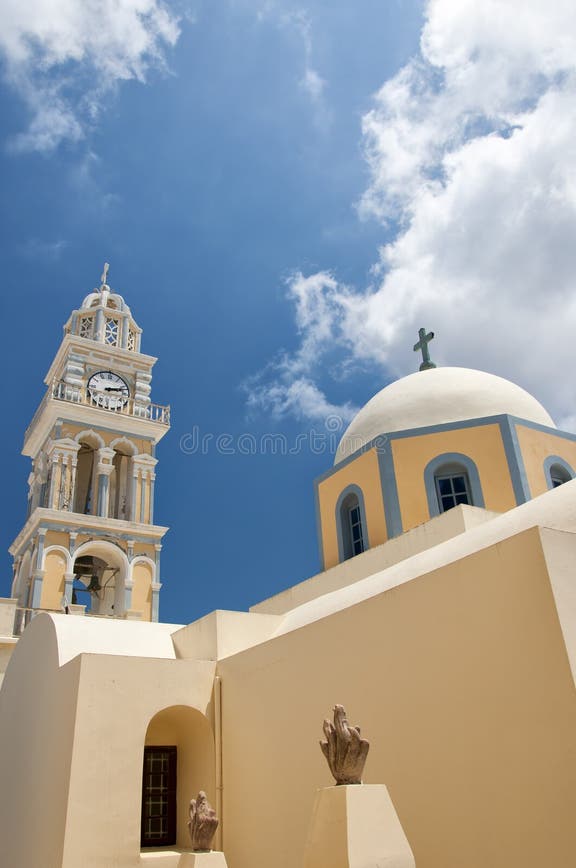 Fira catholic cathedral 03 stock photo. Image of cross - 27710124
