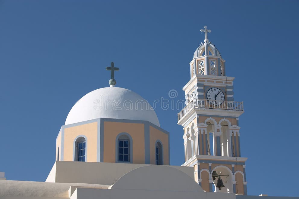 Fira catholic cathedral stock photo. Image of christian - 36254