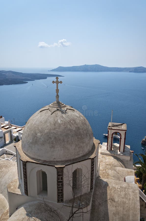 Fira church 02 stock image. Image of hill, restaurant - 20624401