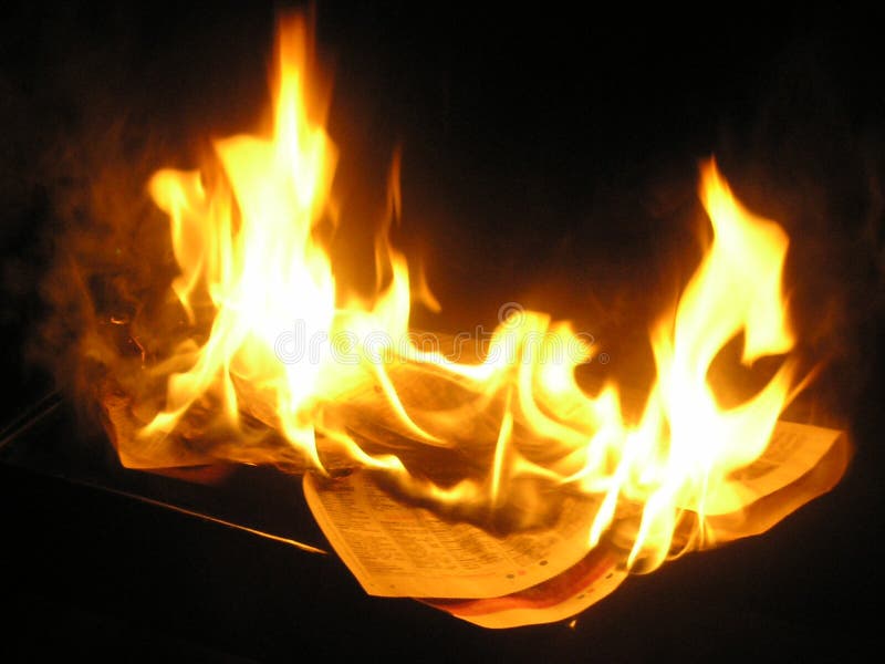 Burning Book on Fire Flames Stock Image - Image of damaged, antique ...