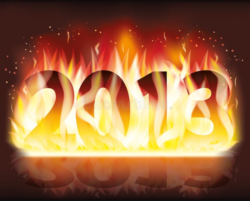 Fire 2013 New year banner stock vector. Illustration of calendar - 27298003