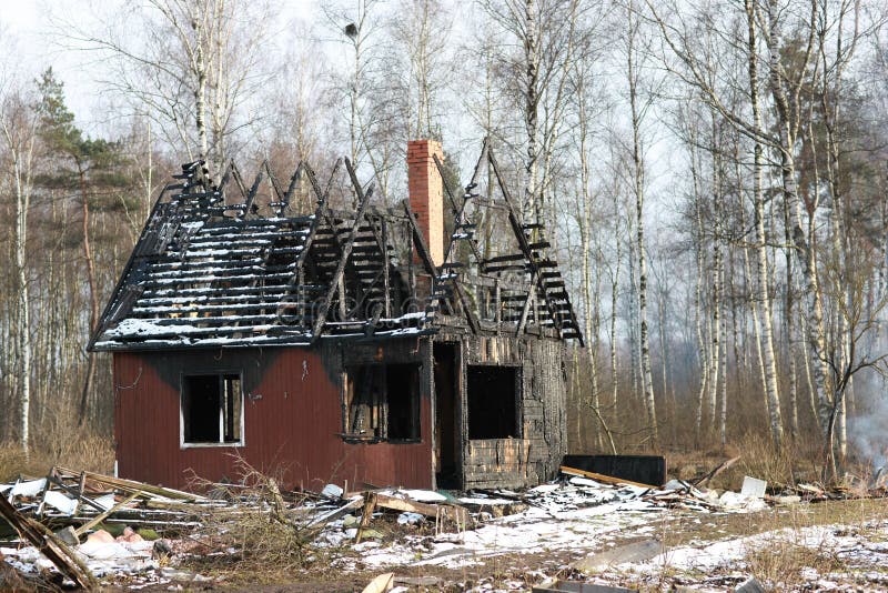 After fire stock photo. Image of roof, fire, residential - 4822510