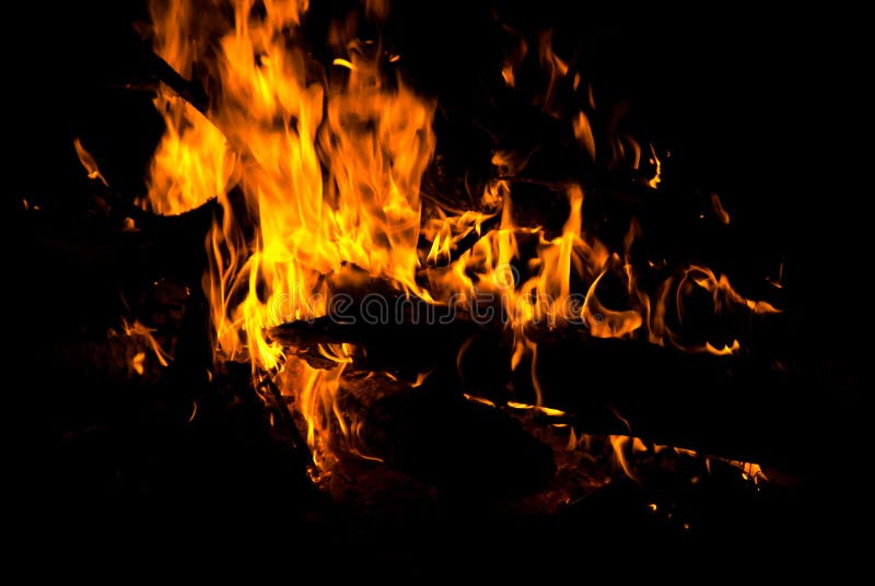 Campfire Wth Billowing Flames Stock Photo - Image of heat, peaceful: 866998