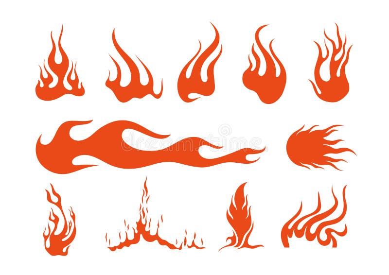 Fire and Flames Vector Icons Stock Vector - Illustration of elements ...
